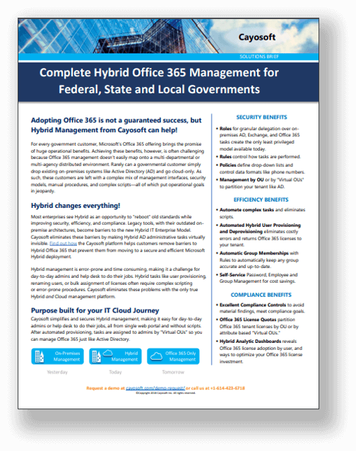 Free Brief: Complete Hybrid Office 365 Management for Federal, State ...