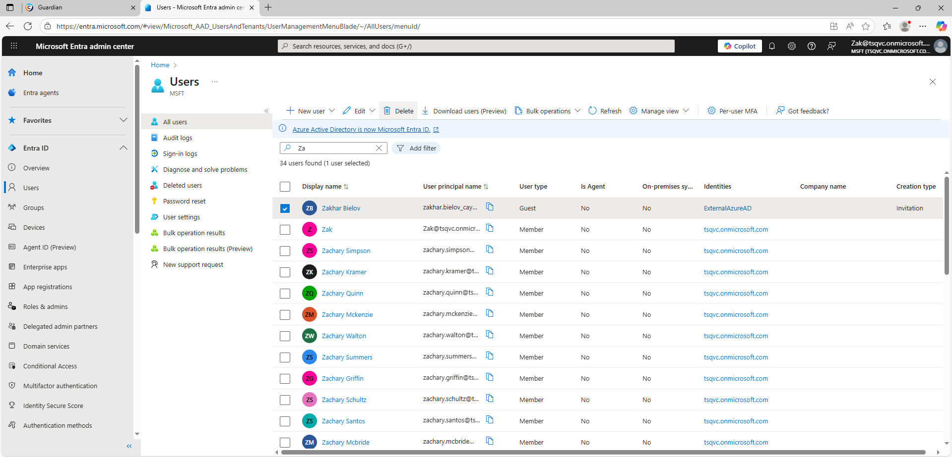 Stale Microsoft Entra guest account - Cayosoft